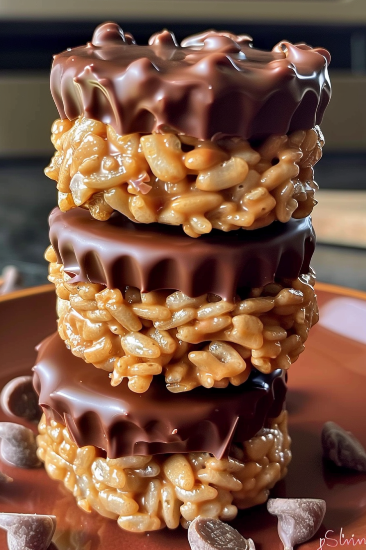 Peanut Butter Chocolate Rice Krispie Treat Cups - An Organized Chaos
