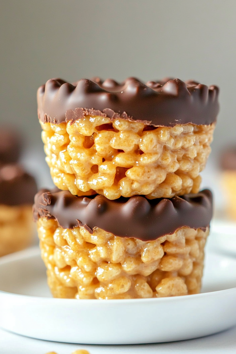 Peanut Butter Chocolate Rice Krispie Treat Cups - An Organized Chaos