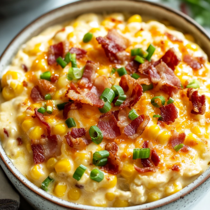 Slow Cooker Cheddar Corn with Bacon - An Organized Chaos