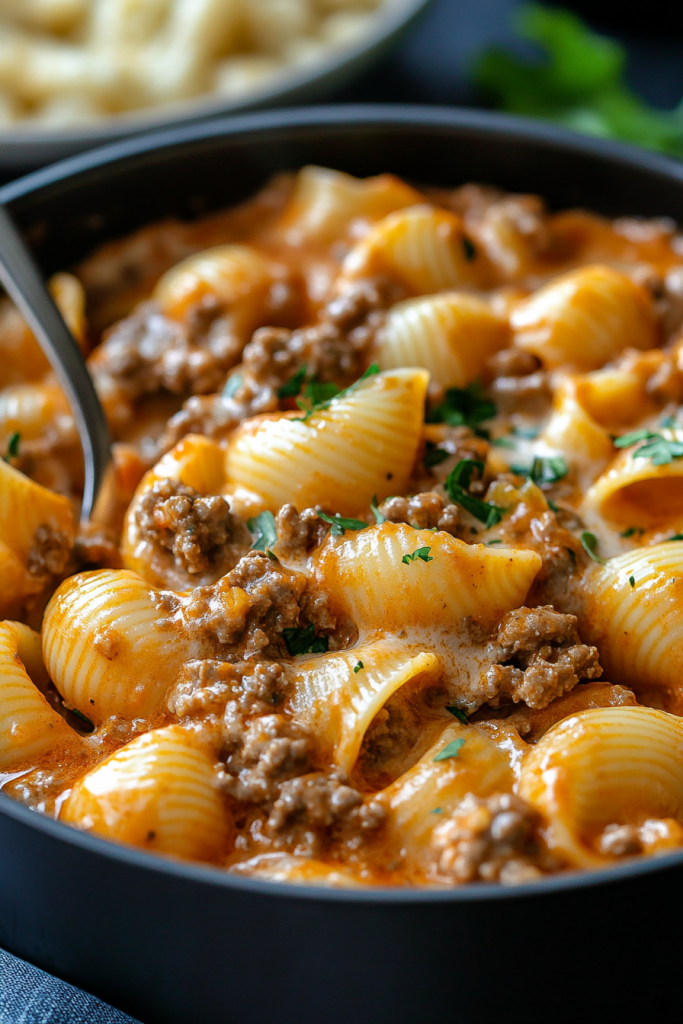 Creamy Beef and Shells - An Organized Chaos