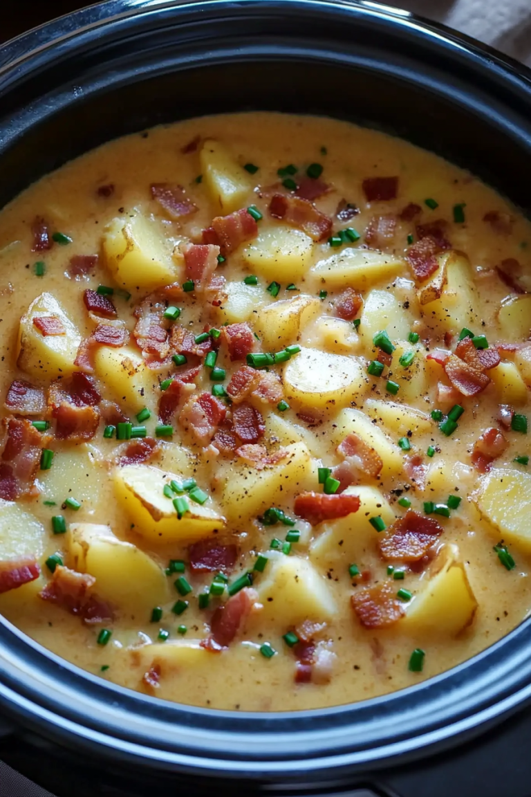 Slow Cooker Hearty Potato Bacon Chowder - An Organized Chaos