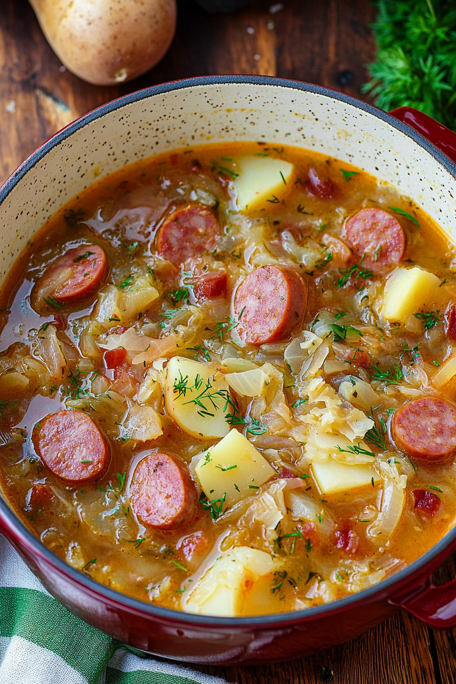 Kielbasa Sauerkraut Soup