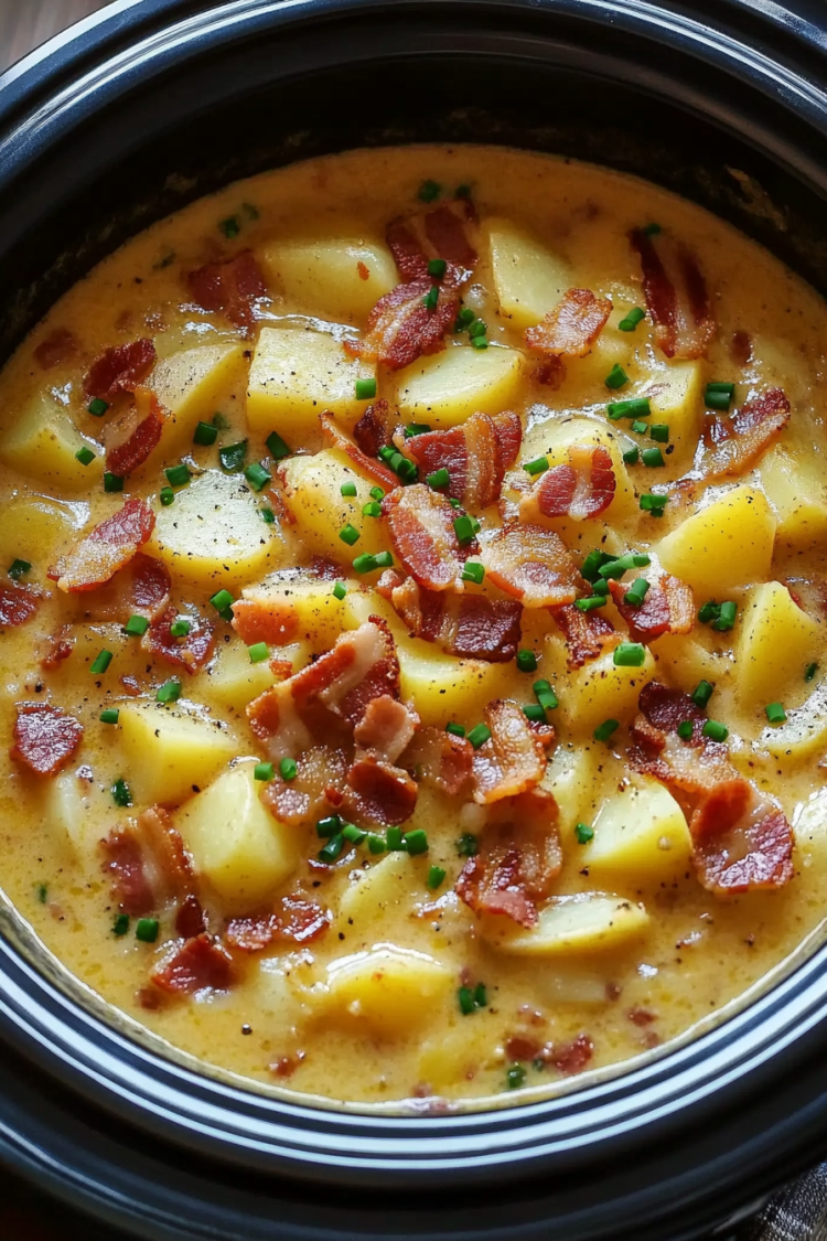 Slow Cooker Hearty Potato Bacon Chowder - An Organized Chaos