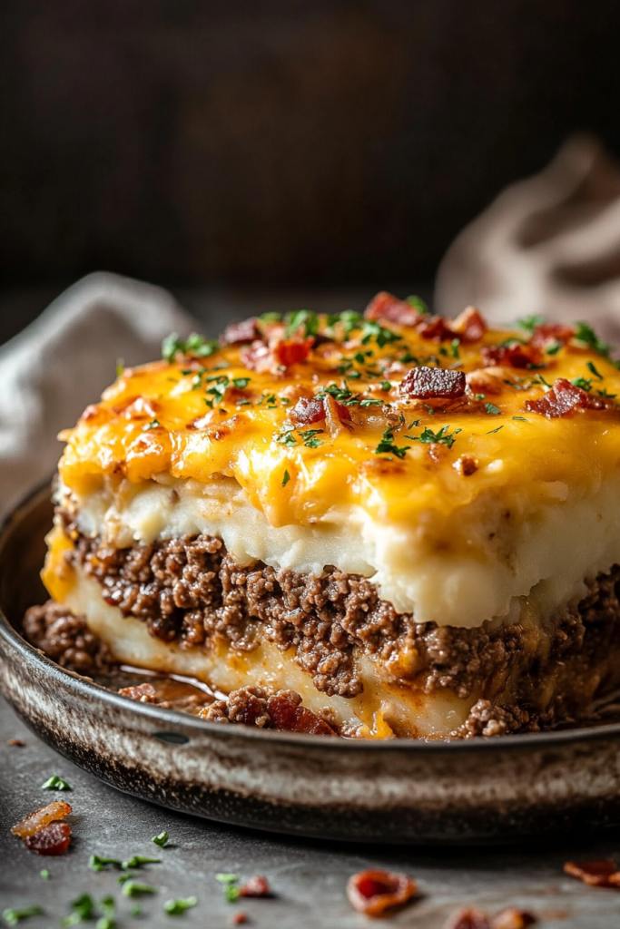Cheesy Loaded Meatloaf Casserole - An Organized Chaos