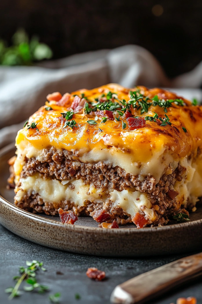 Cheesy Loaded Meatloaf Casserole - An Organized Chaos