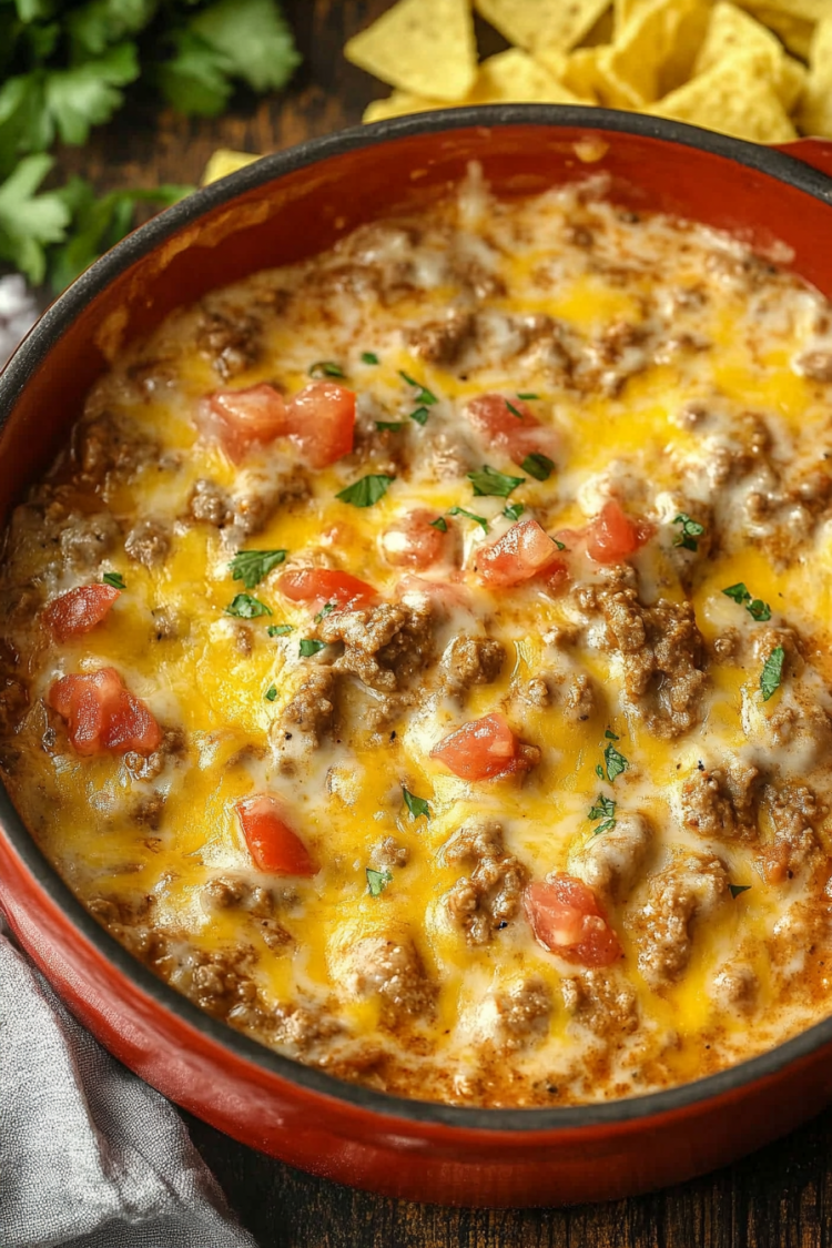 Cheesy Beef Rotel Dip - An Organized Chaos