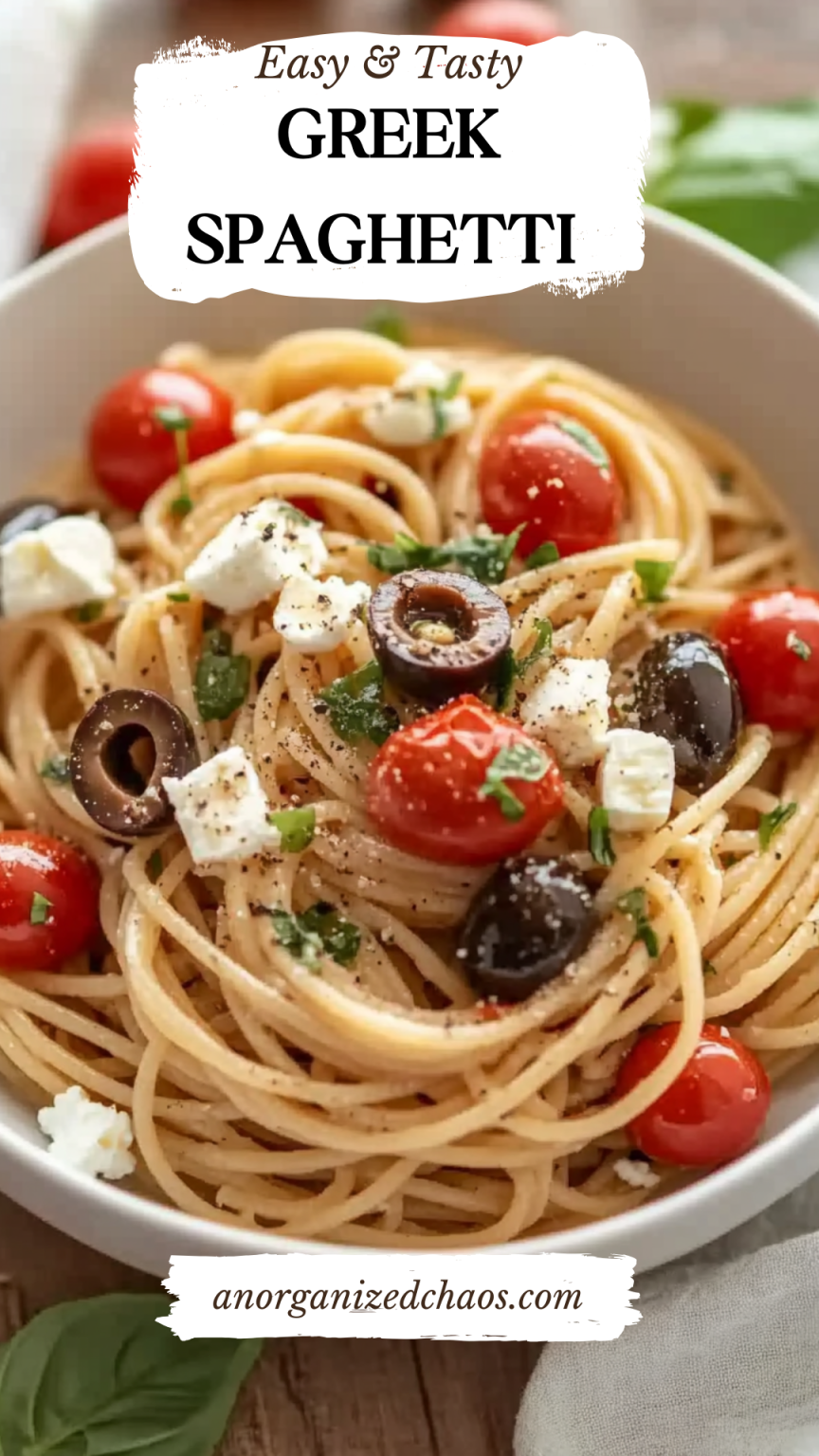 Greek Spaghetti Recipe - An Organized Chaos