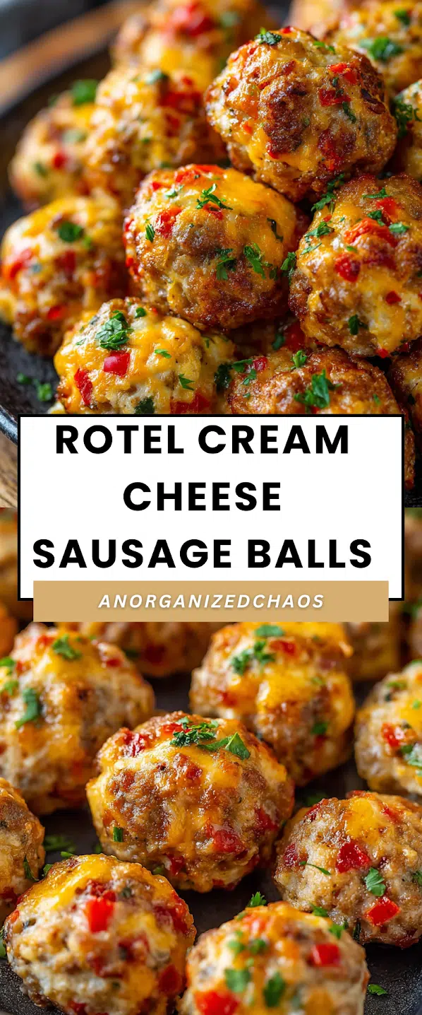 Rotel Cream Cheese Sausage Balls - An Organized Chaos