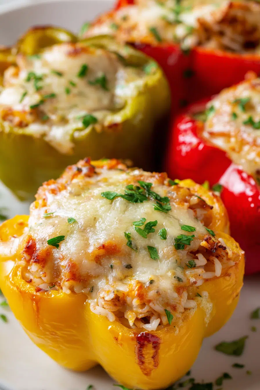 Chicken and Rice Stuffed Peppers - An Organized Chaos
