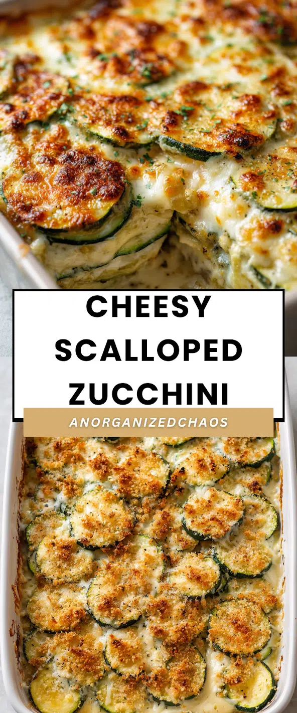 Cheesy Scalloped Zucchini - An Organized Chaos
