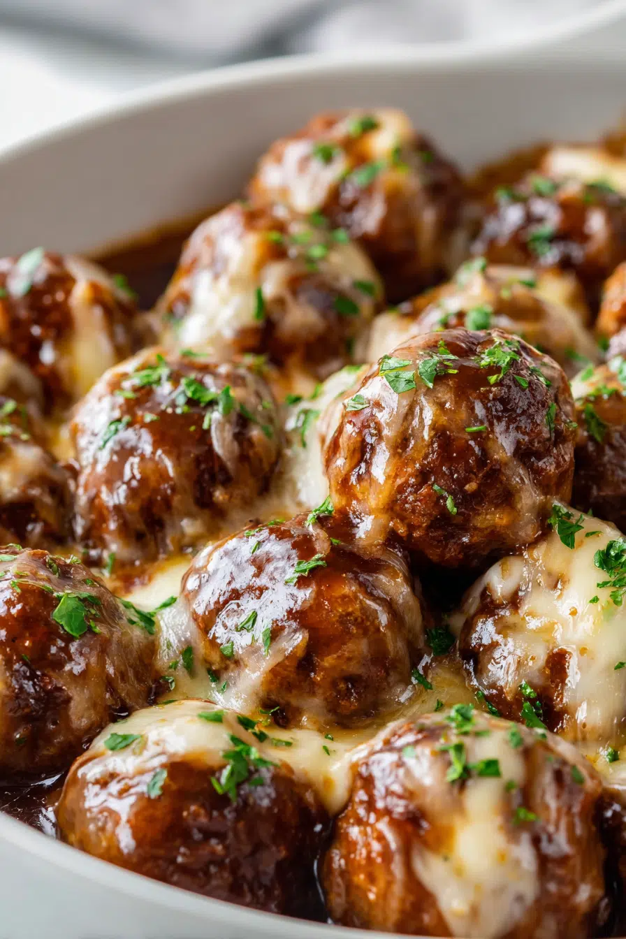 Crock Pot French Onion Beef Meatballs - An Organized Chaos