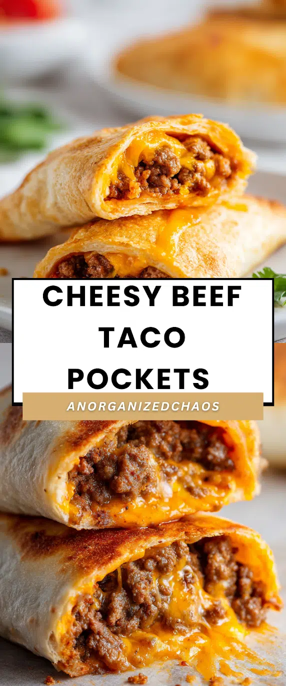Cheesy Beef Taco Pockets - An Organized Chaos