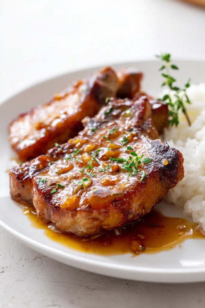Slow Cooker Honey Garlic Pork Chops - An Organized Chaos