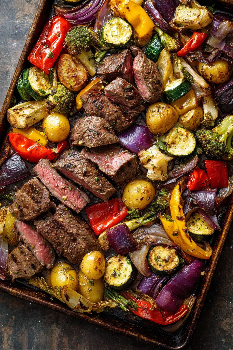 Balsamic Steak & Veggie Sheet Pan - An Organized Chaos