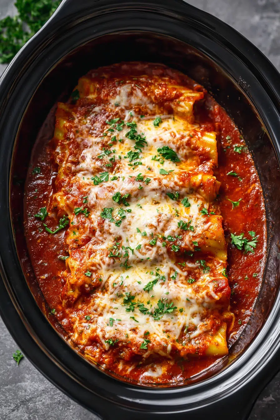 Slow Cooker Manicotti (4 Ingredients) - An Organized Chaos