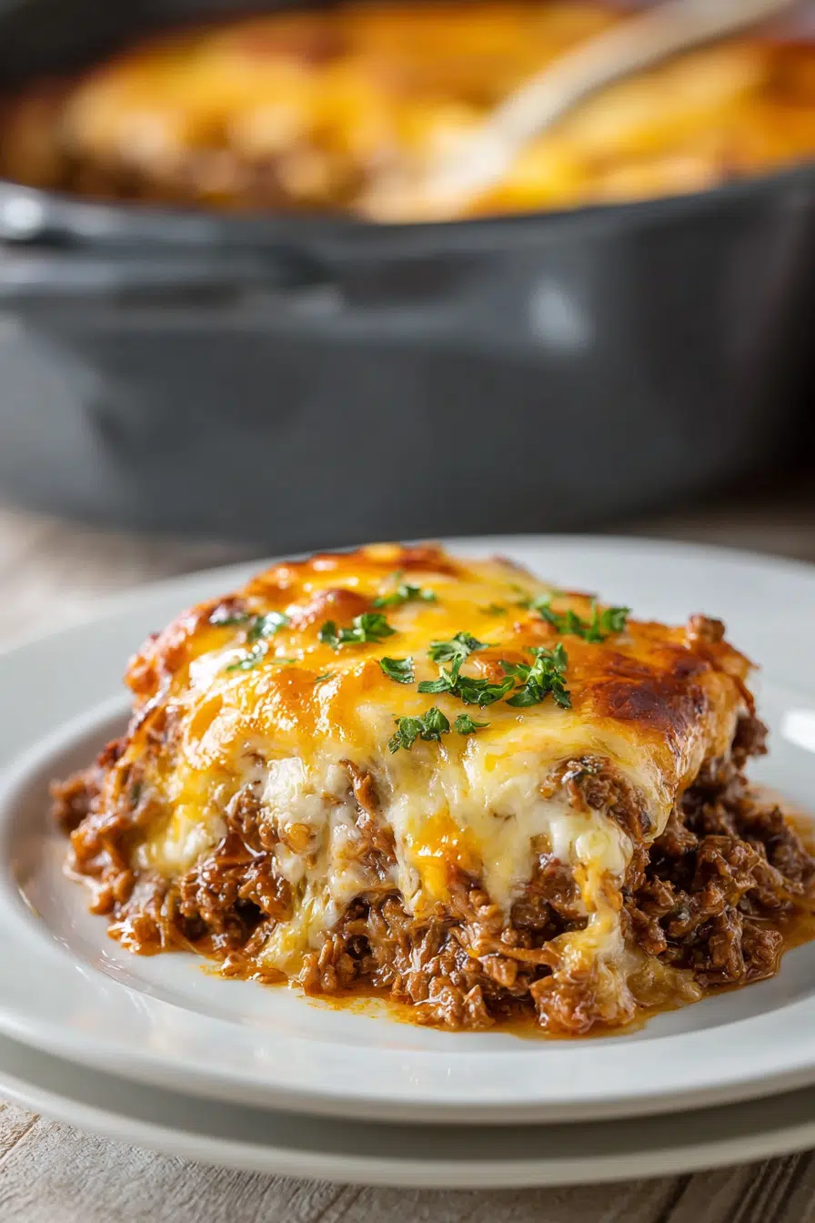 4-Ingredient Crock Pot Cheesy Beef - An Organized Chaos