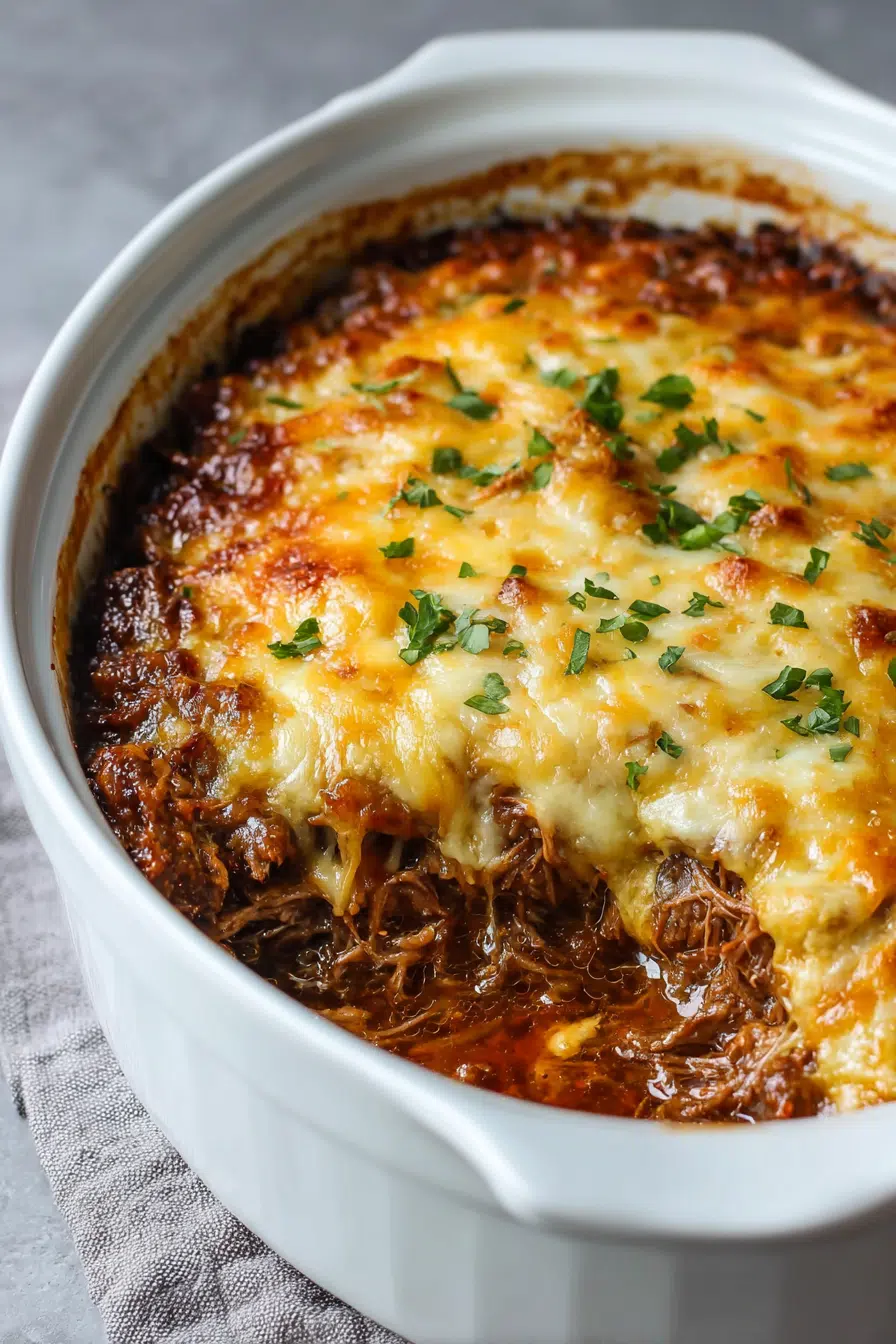 4-Ingredient Crock Pot Cheesy Beef - An Organized Chaos