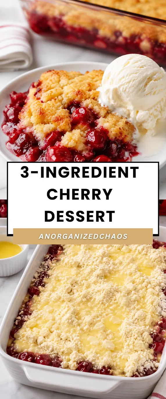 3-Ingredient Cherry Dessert - An Organized Chaos
