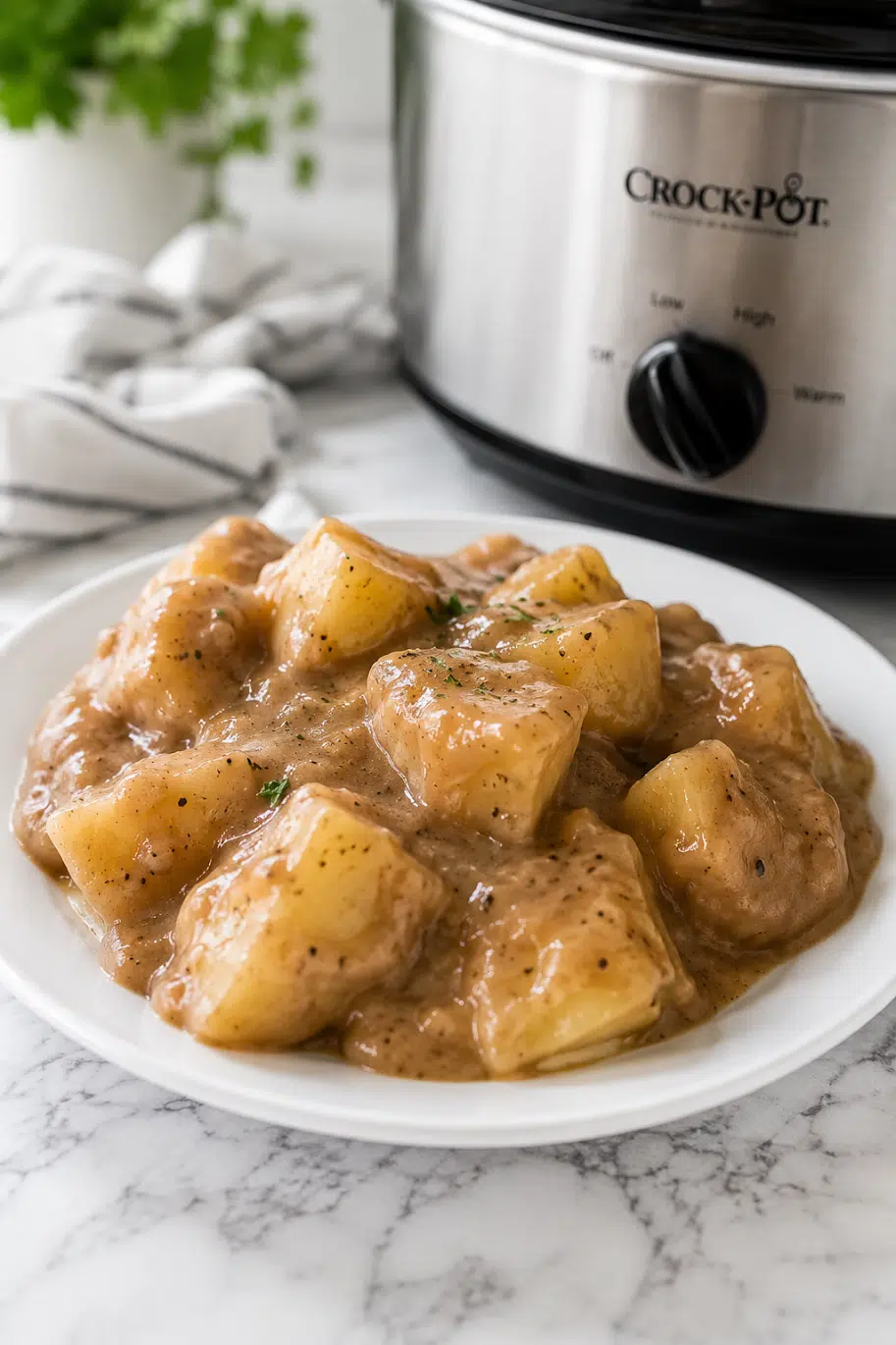 Slow Cooker Poor Man’s Potatoes & Gravy - An Organized Chaos