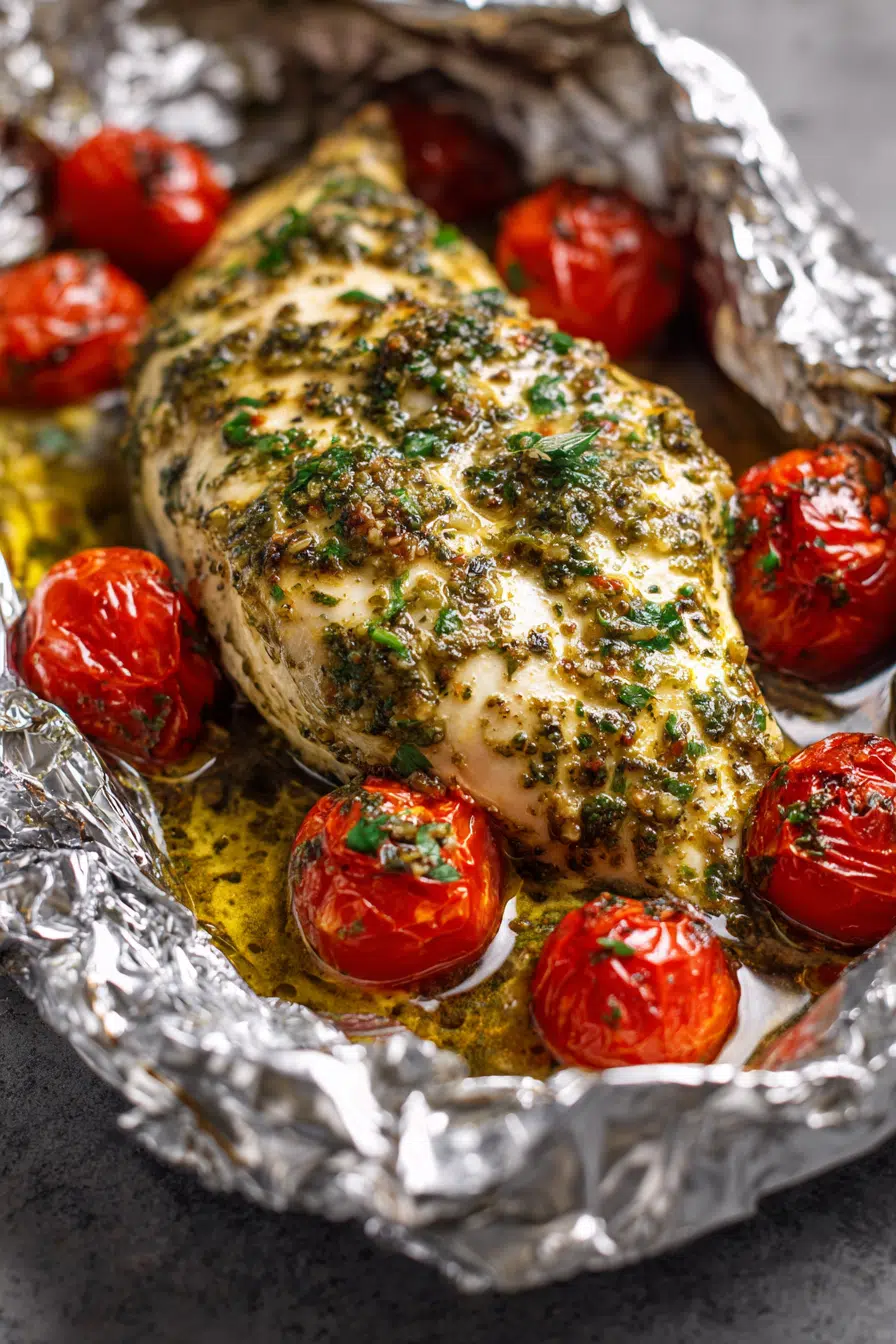 Slow Cooker 3-Ingredient Pesto Chicken Packets - An Organized Chaos