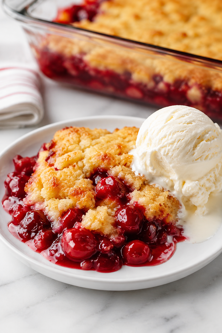 3-Ingredient Cherry Dessert - An Organized Chaos