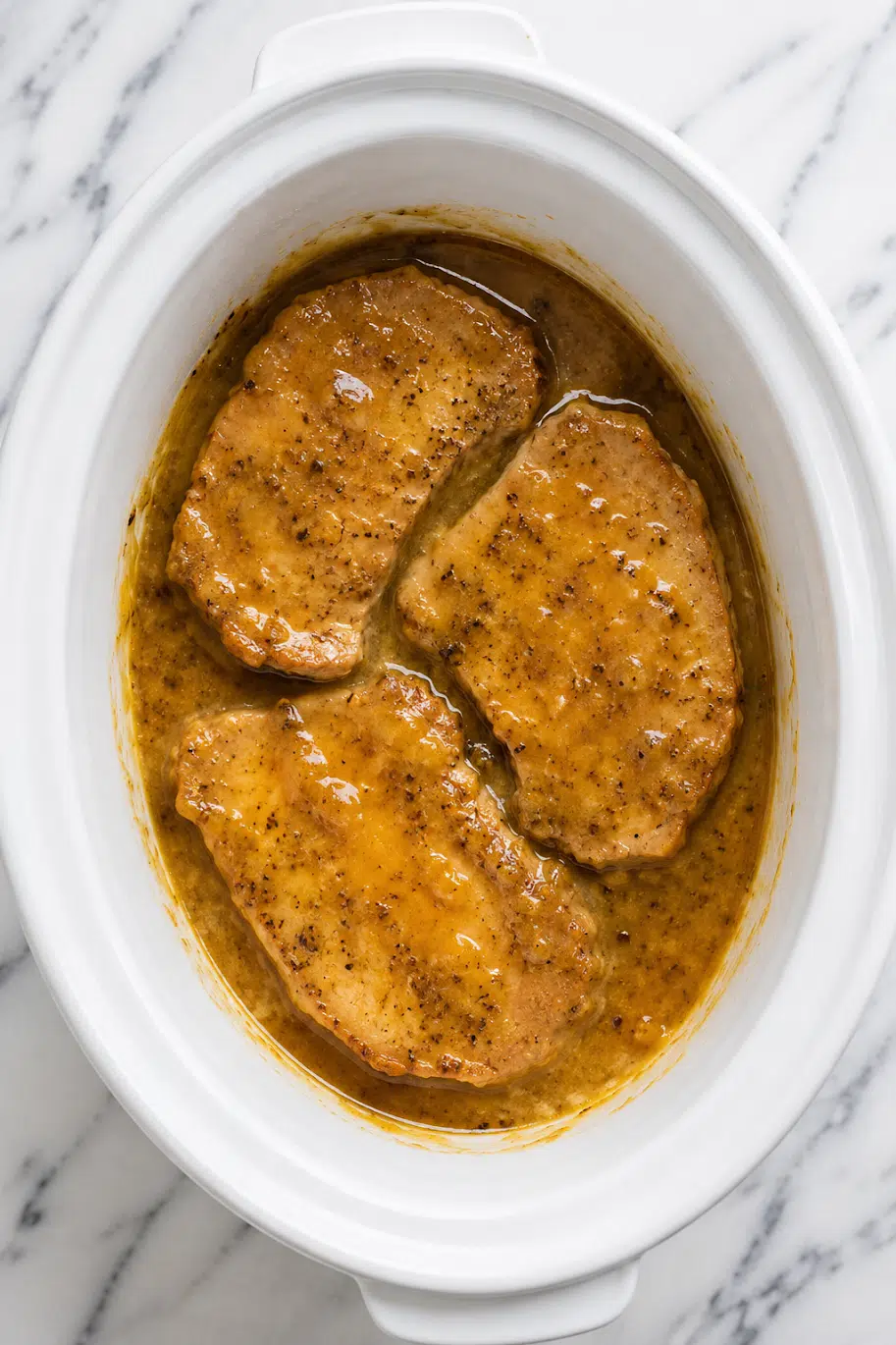 Slow Cooker 3-Ingredient Mustard Pork Chops - An Organized Chaos