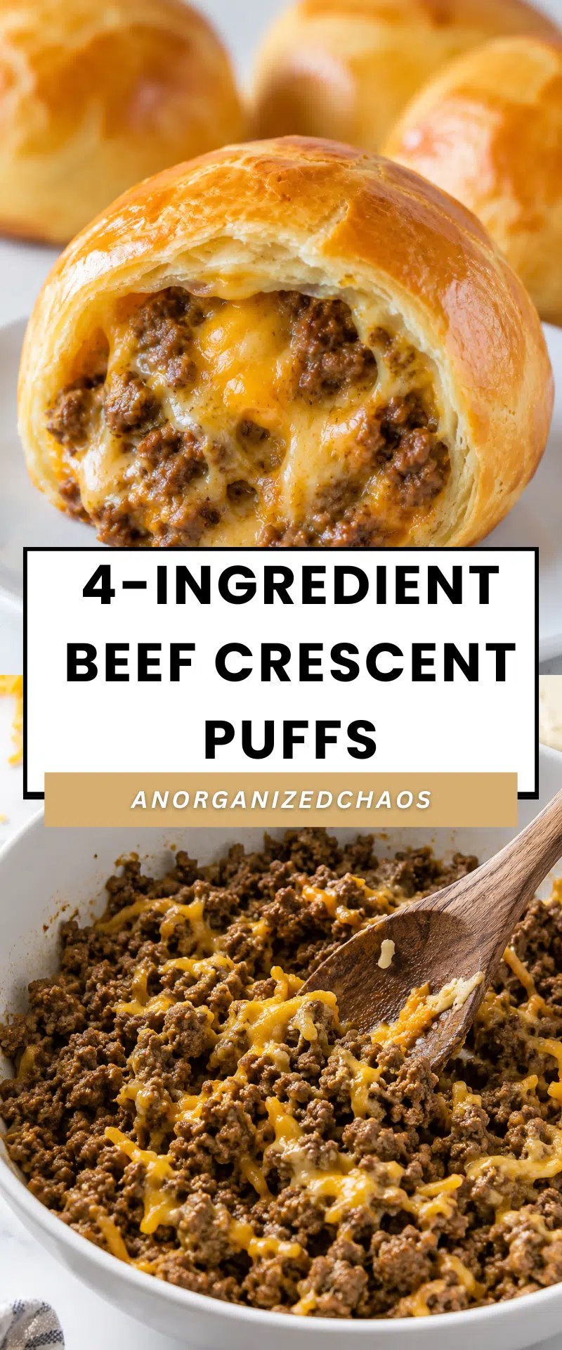 4-Ingredient Beef Crescent Puffs - An Organized Chaos