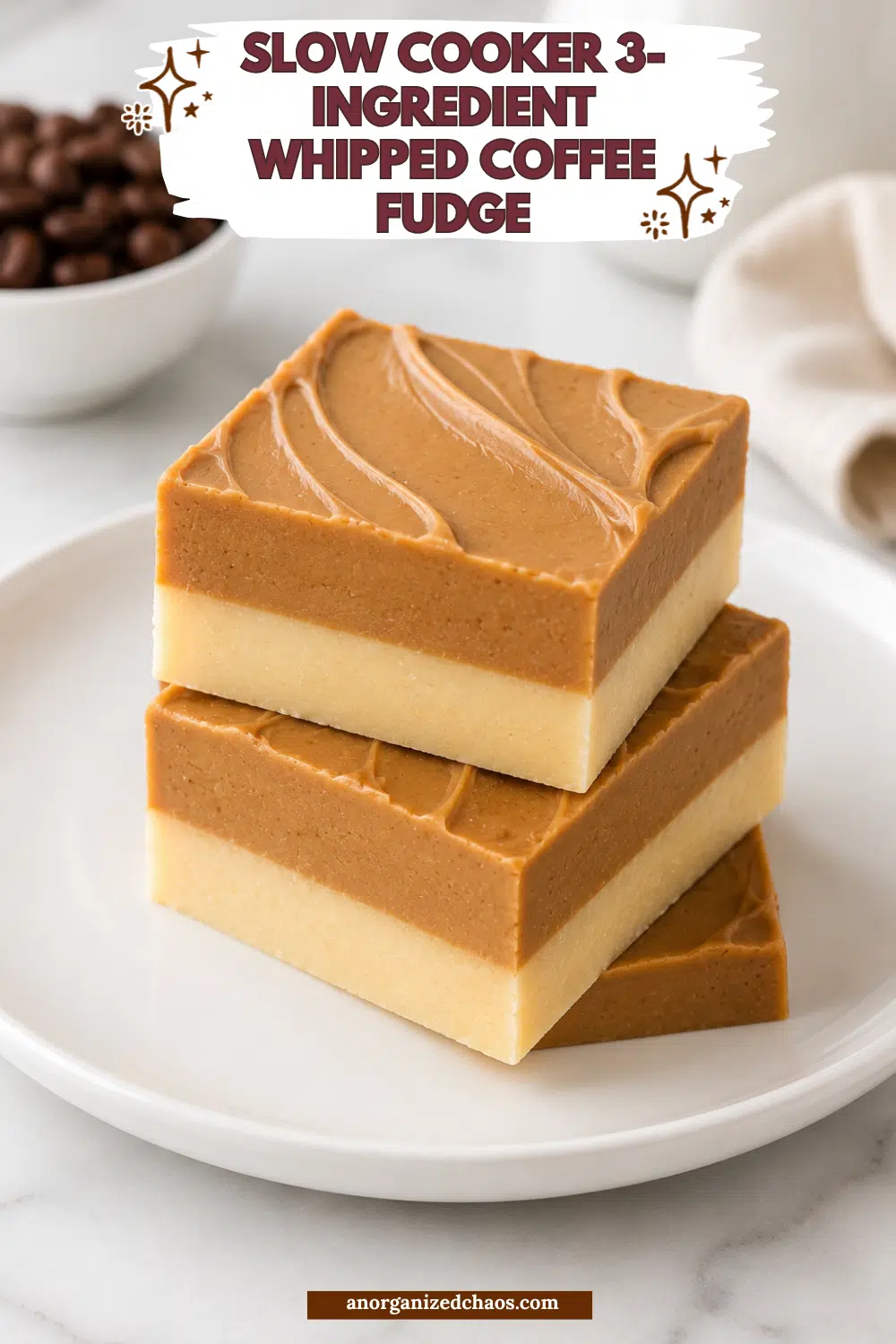 Slow Cooker 3-Ingredient Whipped Coffee Fudge - An Organized Chaos